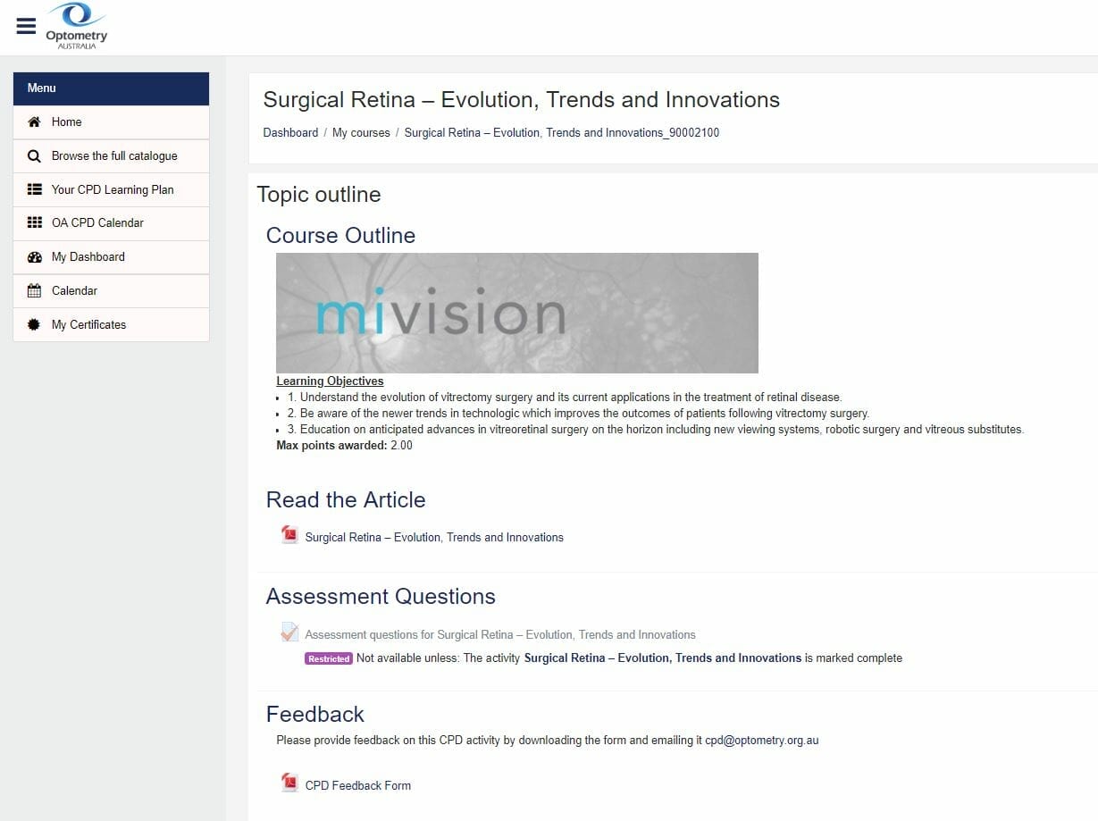 Optometry Australia Institute of Excellence Launches - mivision